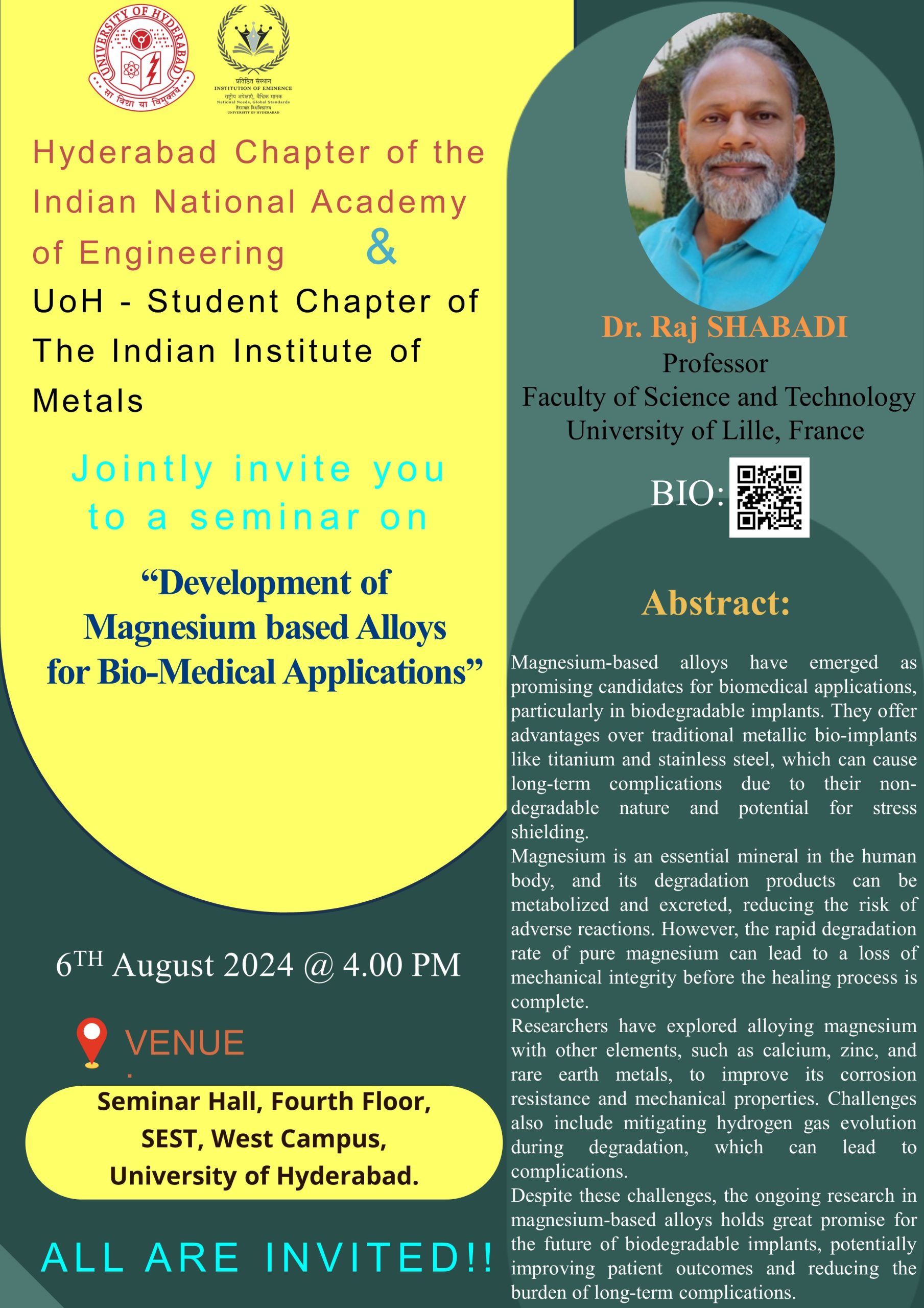seminar at SEST | University of Hyderabad